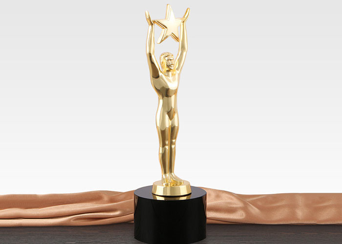 260mm Height Custom Metal Trophies , Sports Competition Custom Trophy ...