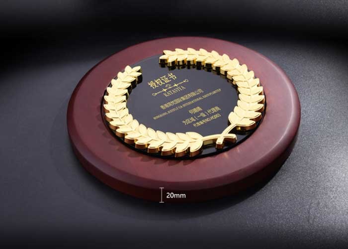 Round Award Cups Trophies , Walnut Wood Personalized Trophy Cup 3d ...